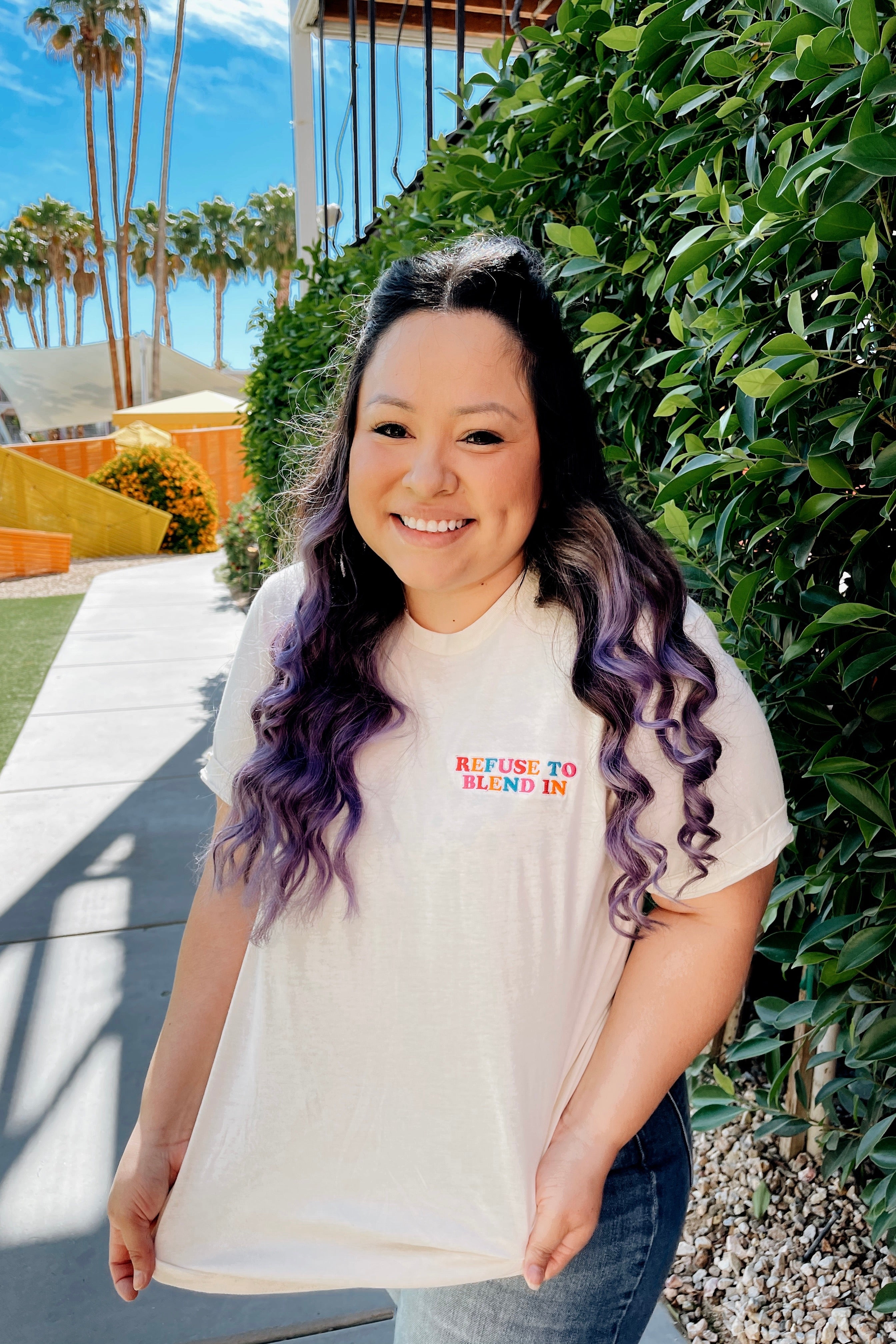 TABY ORIGINAL DESIGN: Refuse To Blend In Tee EMBROIDERED***