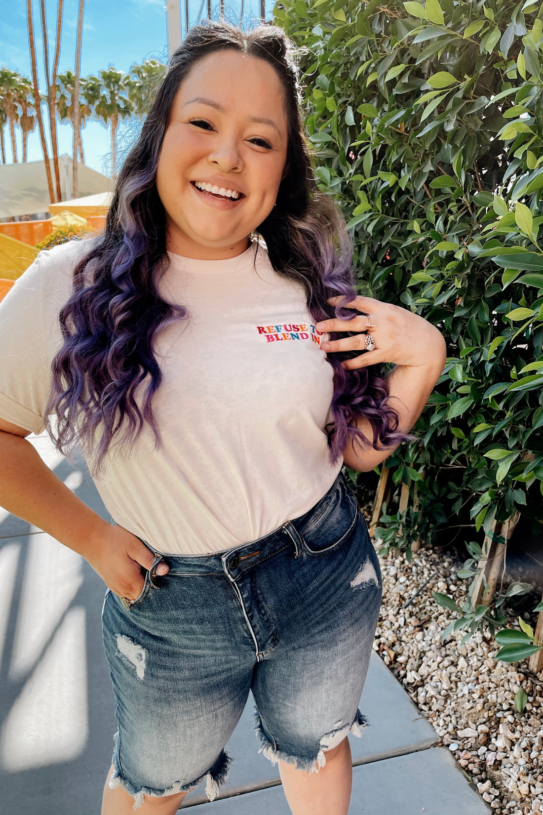 TABY ORIGINAL DESIGN: Refuse To Blend In Tee EMBROIDERED***